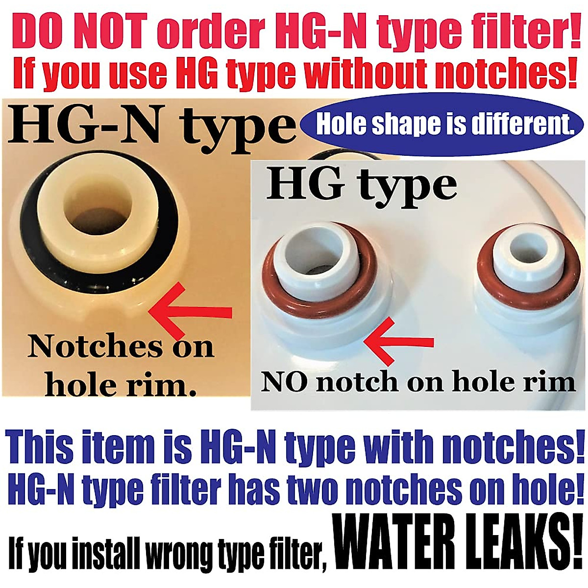 Japan Made HG-N Type Premium Grade Lead Removal Compatible Alkaline Water Filter (Not Compatible with Original HG Type Model Sold Before 2010)