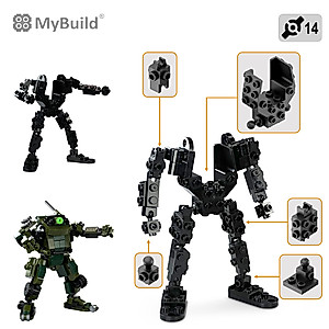 MyBuild Mecha Frame Armed Forces 7002 - Ajax Mech and Army Vehicle Building Toy Military Themed Builing Brick Set
