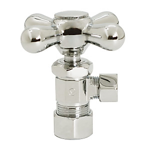 Westbrass Bullnose Faucet Kit with Cross Handles, 5/8" OD x 3/8" OD x 20", Polished Nickel, D105KBNX-05