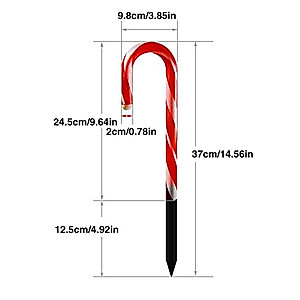 Christmas Candy Cane Lights,5pcs Solar Christmas Candy Cane Light， Outdoor Waterproof Christmas Day Light， LED Home Garden Passage Courtyard Lawn Decoration Light