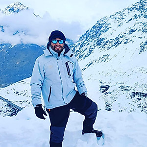 INVACHI Men's Skiing Jacket with Hood Waterproof Fleece Parka Ideal for Hiking Fishing and Travel