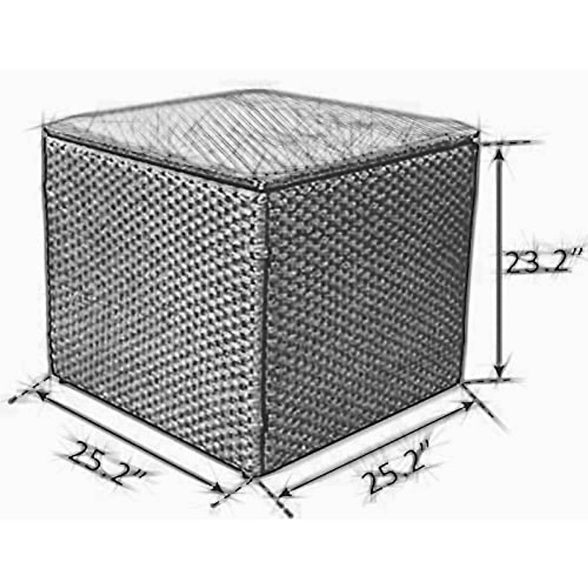 Green4ever Outdoor Deck Storage Box, Waterproof Outside Patio Rattan Wicker Storage Bin Container with Liner, Large Box for Cushions, Pool Toys and Garden Tools