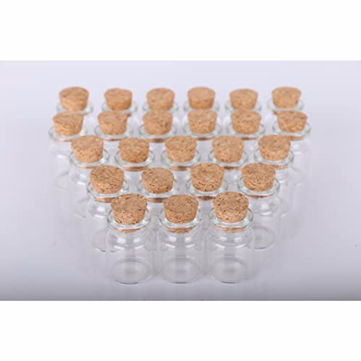 maxmau 25pcs Small Glass Bottles with Cork Stoppers DIY Art Craft Storage 5ml Mini Glass Vials,Tiny Jars for Wedding Party Favors Home Decoration with Connection Accessories Twine Bell
