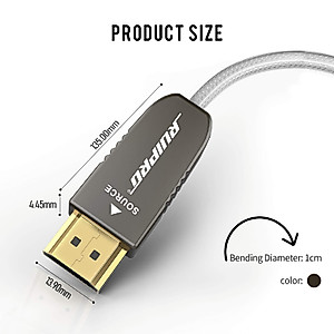 RUIPRO 4K HDMI Ultra Thin Fiber Optic Cable 50ft 4K60Hz HDMI2.0b High Speed 18Gbps HDMI Cord Support HDR10 HDCP2.2/2.3 Slim and Flexible 15m