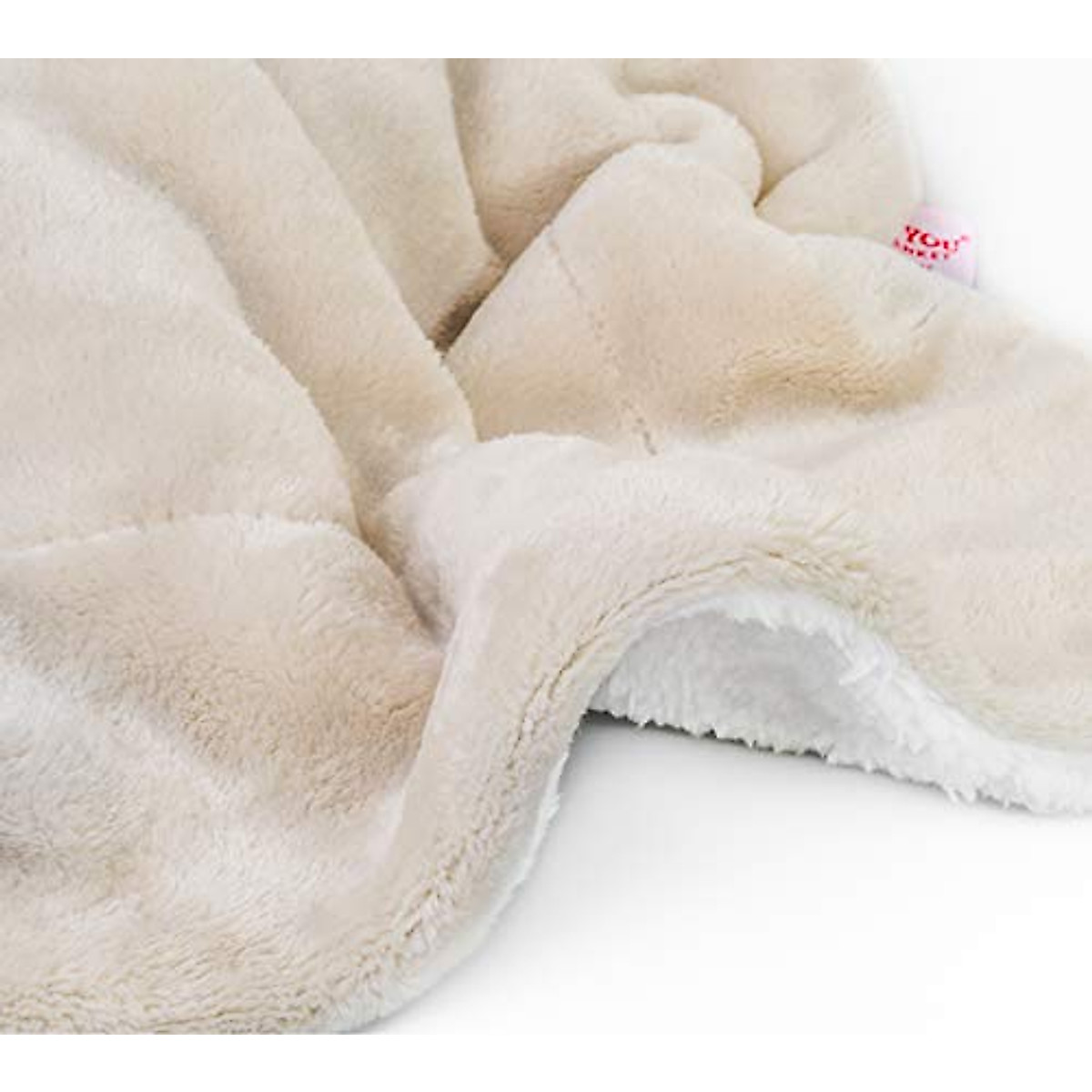 KOYOU Super Soft Beige Plush Sherpa Borrego Blanket Throw Queen or Full Size Bed
