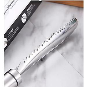 304 Stainless Steel Fish Scale Remover - Saw Teeth Descaler Tool - Easy Scaling Fish Scraper - Suitable for All Fish Types - Perfect for Chefs and Home Cooks