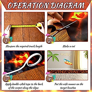 2 Pack Lava Themed Aisle Runners Halloween Lava Party Decorations Fire Volcano Track Floor Runners Hot Coals Luau Theme Birthday Party Table Cover Reusable Fun Party Supplies