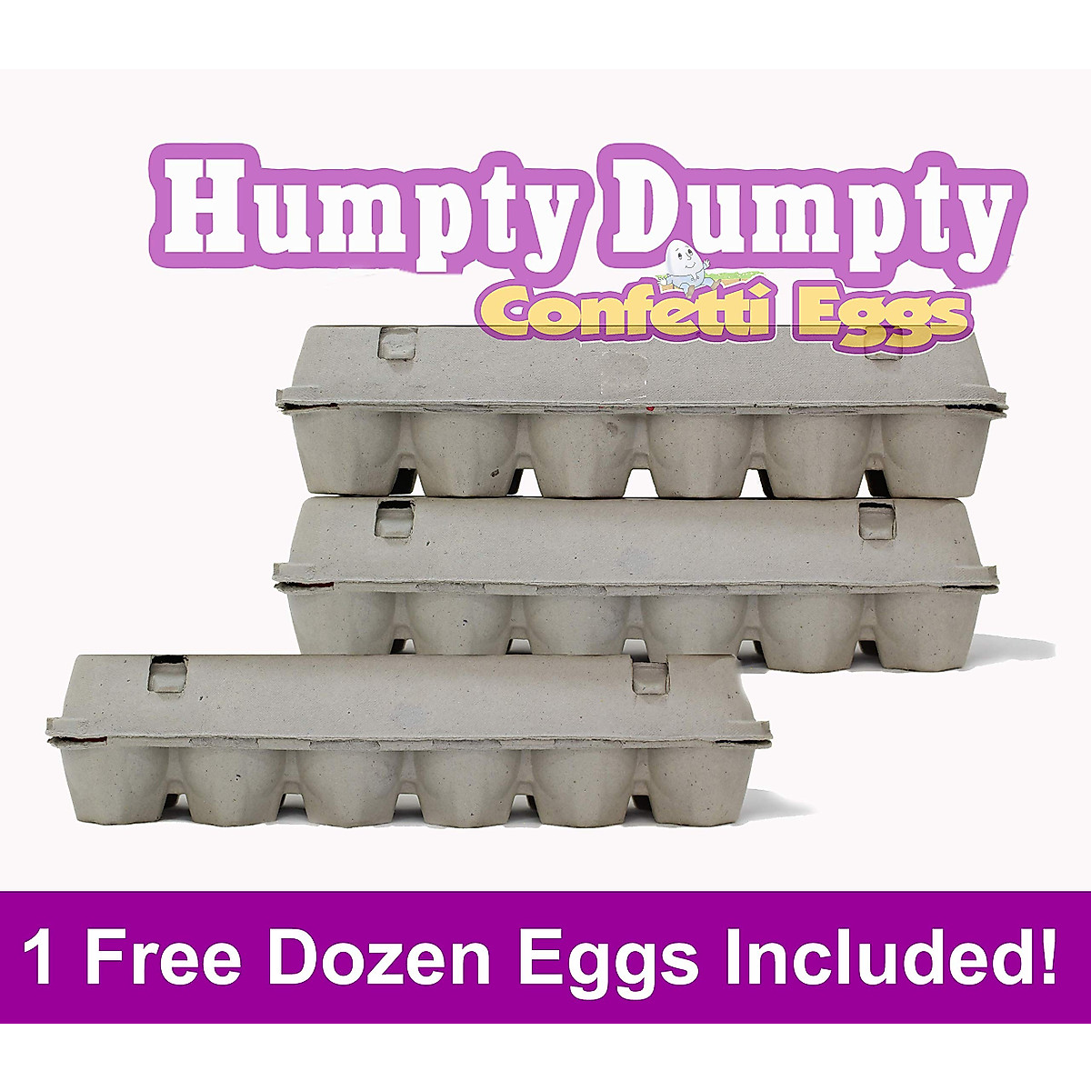 Humpty Dumpty Confetti Eggs Cascarones, 2 Dozen, Bright Colors, Protected by Cardboard Carton