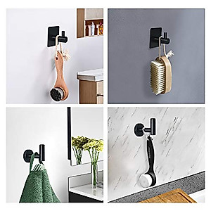 Siyzda 4 Pack Towel Hook Set, SUS 304 Stainless Steel Heavy Duty Bath Robe Hook for Bathroom Kitchen Garage Hotel Including 2 Wall Mounted Coat Hooks 2 Adhesive Hooks