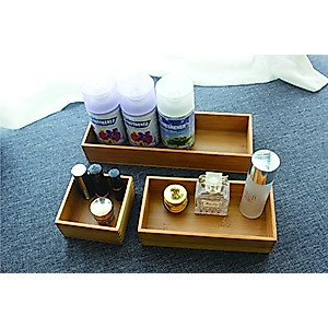 Sansnow Bamboo Kitchen Organizer Boxes Set 3 Pcs