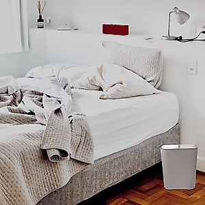 Cabilock Recycling Bin Dual Compartment Trash Can Wet and Dry Classified Waste Bin Wastebasket Classified Garbage Container Waste Can Dustbin Rubbish Box with Lid for Home Kitchen Grey Garbage Bin