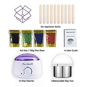 Wax Warmer, Portable Electric Hair Removal Kit for Facial &Bikini Area& Armpit- Melting Pot Hot Wax Heater Accessories Total Body Waxing Spa or Self-waxing Spa in Home for Girls & Women & Men