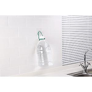 COLINCH Heavy Duty Waterproof Adhesive Wall Hooks, Double Hook Design for Razor Holder, Sticky Bathroom Hooks. 4 Pcs - Clear