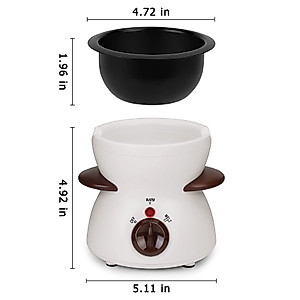 Micnaron Chocolate Fondue Pot, Mini Electric Chocolate Melting Pot, Chocolate Maker Chocolate Marshmallow Candy Melting Warming Fondue Set Dipping Pot with 10pcs Forks & Removable Pot for Party, White
