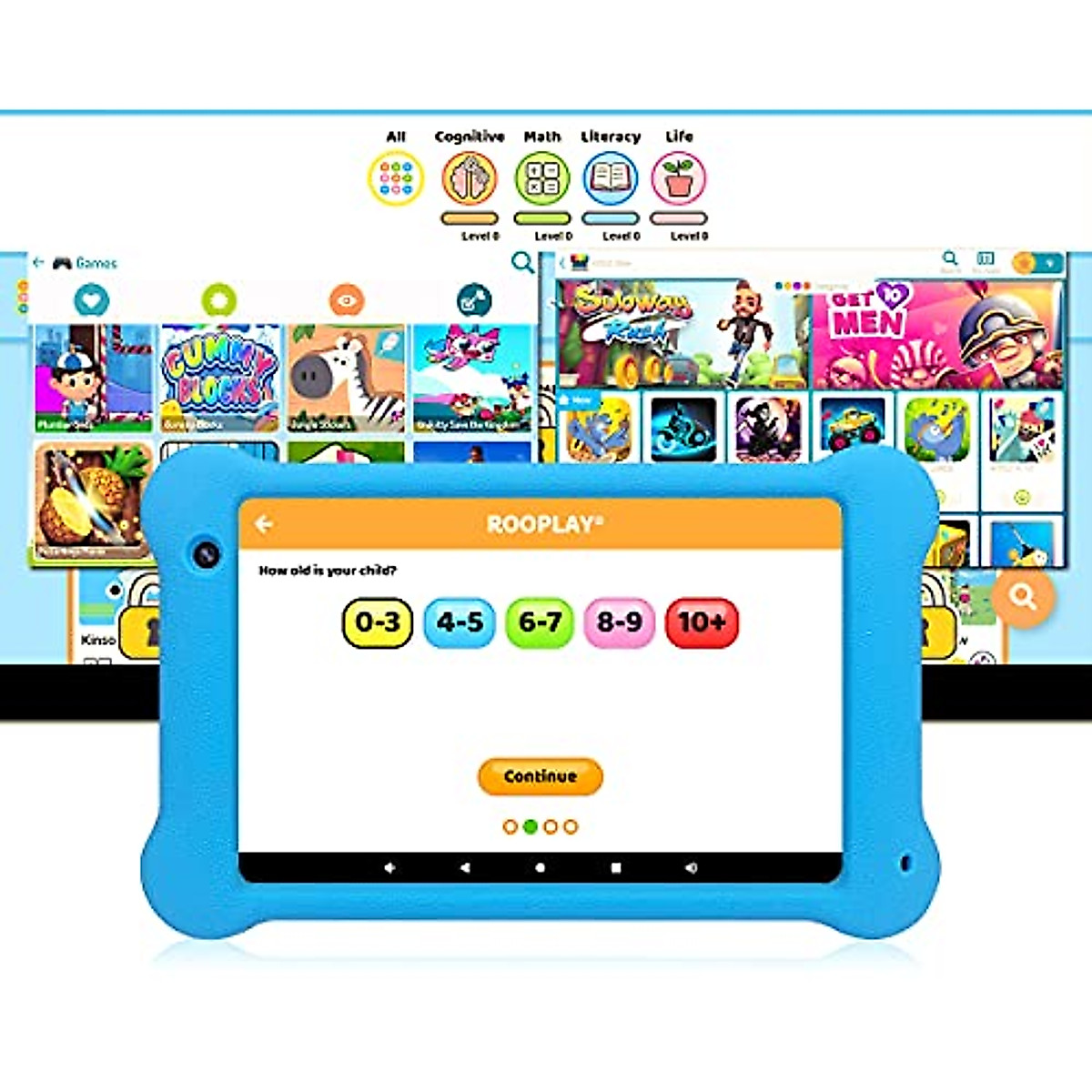 ANXONIT Kids Tablet, 7 inch WiFi Android 11 Tablet for Kid, Full HD 1920x1200 IPS Screen, 2GB RAM 32GB ROM,Kidoz Game Education Apps (Blue)