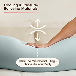 bbhugme Adjustable Pregnancy Pillow – Full Body Support for Side Sleeping - Adjustable Firmness and Shape - Supports Back, Legs, Belly, HIPS for Pregnant Women - Removable Cover - Eucalyptus