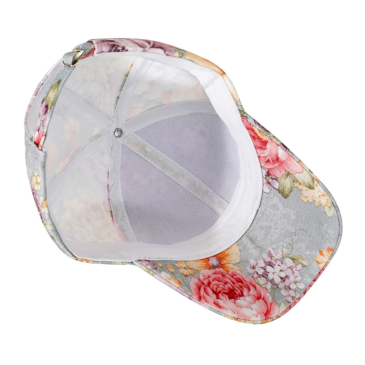 ZLYC Women Fashion Floral Print Baseball Cap Hawaiian Adjustable Snapback Dad Hat (Pink)