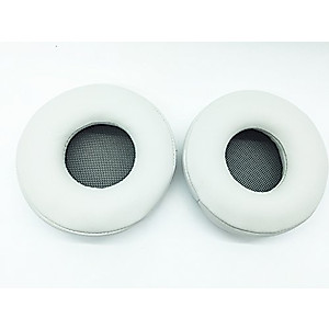 75mm Replacement Leather pu Round Cushion earpads Cups Ear Pads Pillow Cover for Pioneer HDJ-700 HDJ700 Stereo Headphone Headset (White)