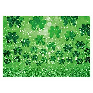 Allenjoy 7x5ft Happy St. Patrick's Day Backdrop Spring Bokeh Sequins Lucky Green Shamrock Photography Background for Children Family Irish Festival Celebration Party Decor Banner Photo Booth Props