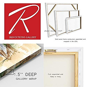 Renditions Gallery Home Wall Art Pictures Sunset View at Calm White Sandy Beach Canvas Hanging Prints for Living Room Office Walls - 32"X48" LT08