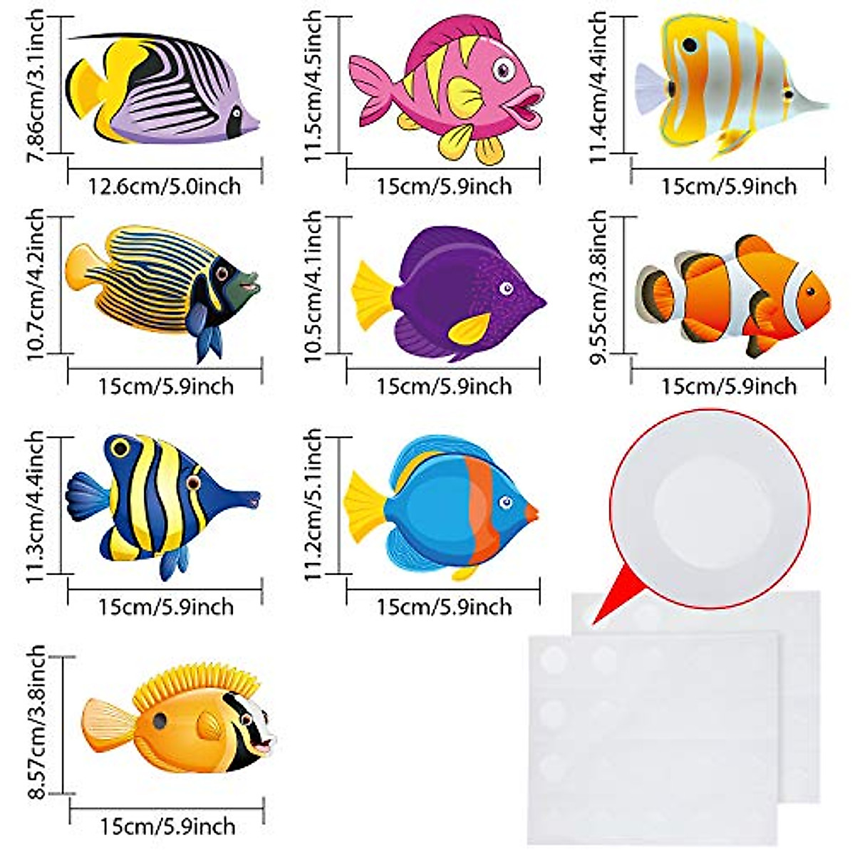 Colorful Ocean Fish Cutouts for Craft and Decor