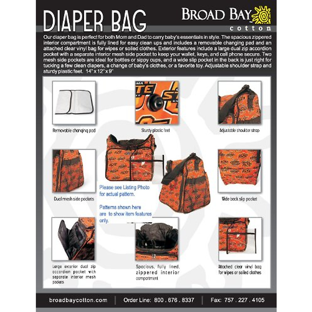 Tropical Fish Diaper Bag Deluxe Fish Theme Baby Bag - Loaded with Features & Pockets Gift For New Mom or Dad