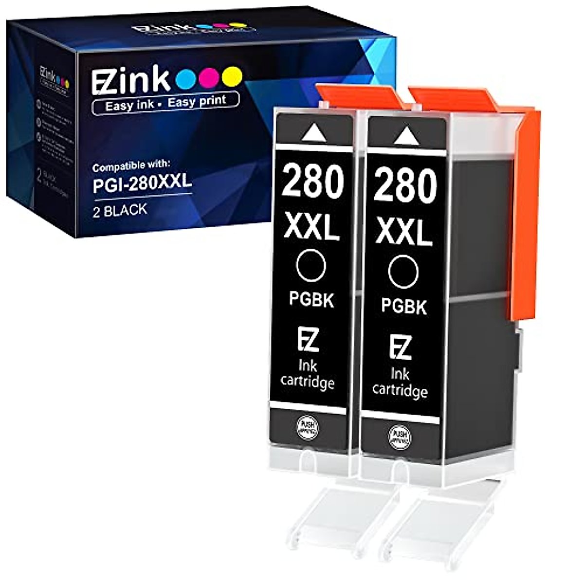 E-Z Ink (TM) Compatible Ink Cartridge Replacement for Canon PGI-280XXL PGI 280 XXL Compatible with PIXMA TR7520 TR8520 TS6120 TS6220 TS8120 TS8220 TS9120 TS9520 TS9521C Printer (2 PGBK)