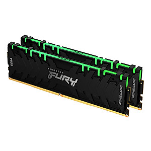 Kingston Fury Renegade RGB 16 GB (2 x 8 GB) 3600 MHz DDR4 CL16 Desktop Memory Kit of 2 KF436C16RBAK2/16