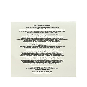 Tory Burch of Essence of Dreams Sample Eau De parfum Set (5 sample edp perfume vials 1.5 ml each) Divine Moon, Electric Sky, Sublime Rose, Mystic Geranium