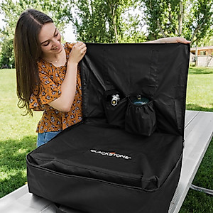 Blackstone Tabletop Griddle Cover & Carry Bag, 1722, Portable BBQ Grill Griddle Carry Bag & Cover for Travel - 600D Heavy Duty Weather Resistant Accessories, Black, 22 inch