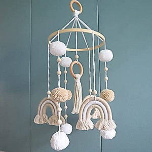 Neutral Boho Rainbow Baby Mobile for Crib Mobile Nursery DéCor