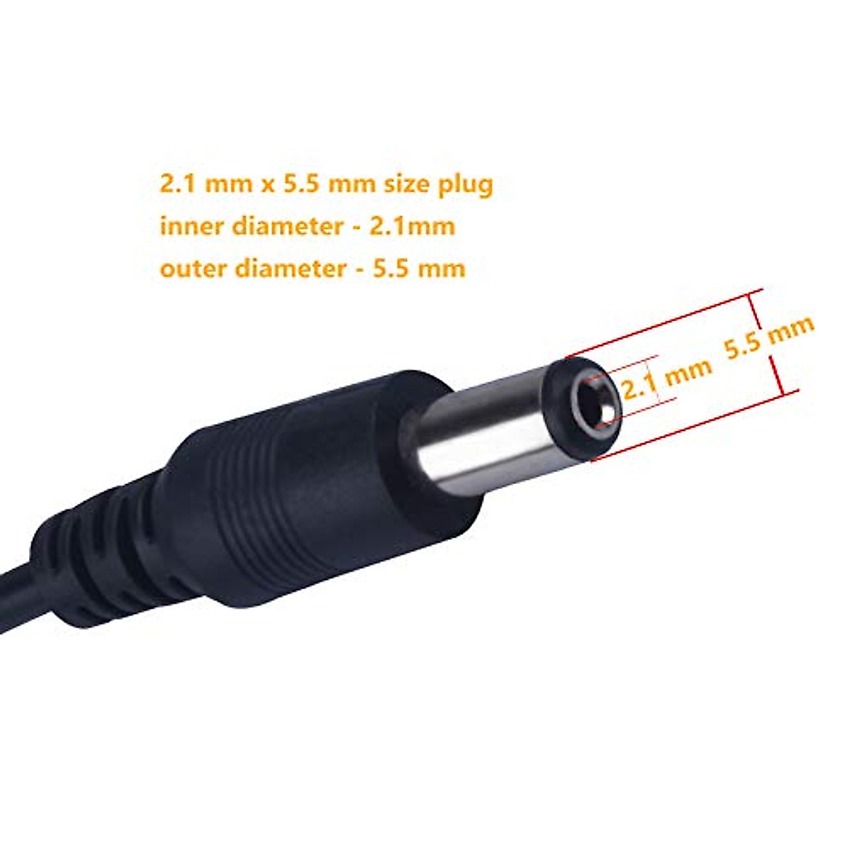 Xwell DC Power Splitter Cable 1 Female to 8 Male Wire Y Adppter 5.1mm X 2.1mm for CCTV Security Cameras and LED Strip Lights
