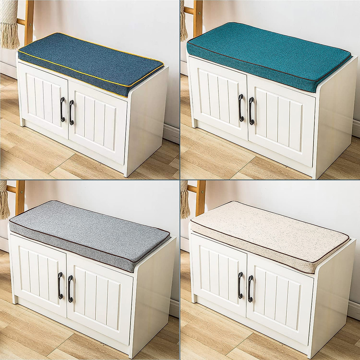 RCDPK Custom Bench Cushions for Indoor Furniture,Double Piping Furniture Decorative Seat Cushion,Personalized Size Thickened Anti-Slip Bench Pad,Customized Bay Window Cushion,Indoor Furniture Mat