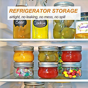 COMUDOT 40 Pack Mason Jars, 4 oz Food Storage Jars with Split-Type Metal lids, Glass Canning Jars for Jams, Overnight Oats, Candies, Honeys, Snacks,DIY Projects,Wedding/Party/Shower Favors