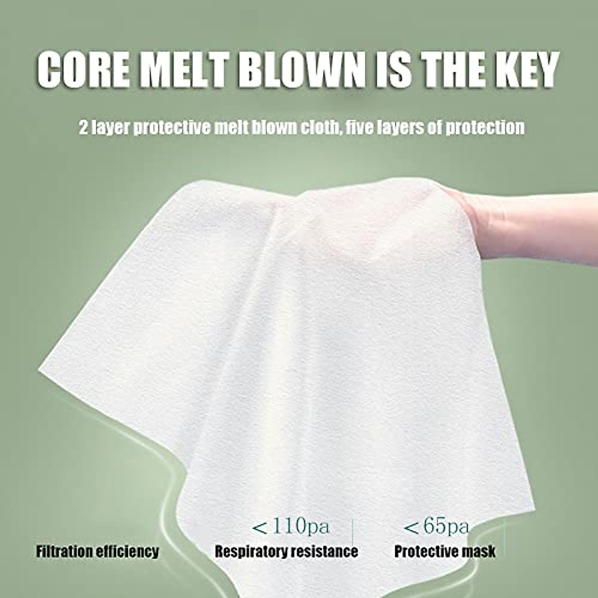 5-Ply Disposable Face_Mask Breathable Filter Activated Carbon Masks with Wide Comfortable earloop for Women Men Adults Daily Use, Grey (20 pcs)