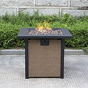Bond Manufacturing 51846 28in Woodleaf Fire Pit, Black/Tan
