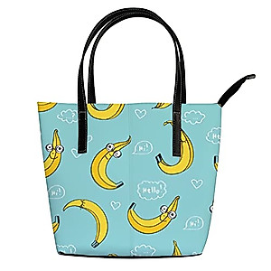 Fashionable women's handbag tote bag, Cute Bananas for Kidsprinted shoulder bag is light and durable