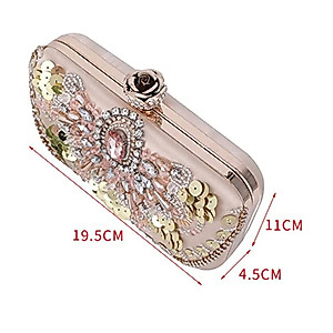 SEIJY Sequined Women Evening Bags Beaded Small Day Clutch Embroidery Hollow Vintage Wedding Party Handbags Purse
