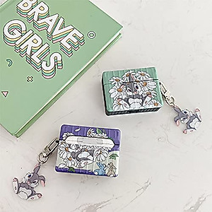 Hard Plastic Case with Charm and Keychain for Apple AirPods Pro 2019 Generation Thumper Rabbit Deer Daisy Flowers Disney Disneyland Cartoon Anime Cute Lovely Adorable Kids Girls Women