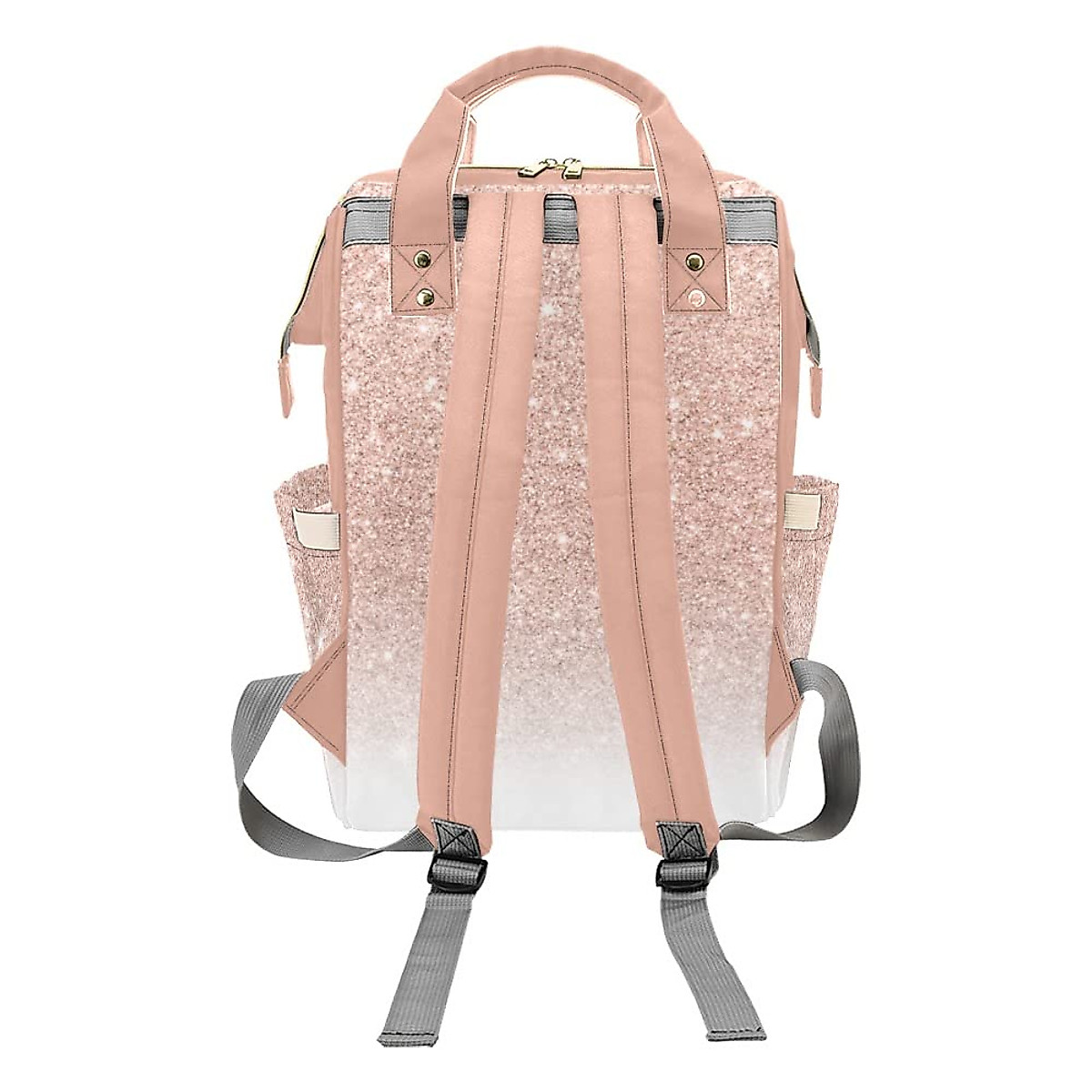 Eiffel Tower Pink Flower Diaper Bags Backpack with Name Personalized Baby Bag Travel Tote Bag Gifts for Mom Girl