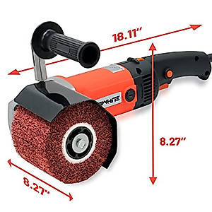 Burnishing Polishing Machine, Handheld 1400W Electric Sander Polisher Set 110V Wire Drawing Machine for Metal Stainless Steel Wood Surface Paint Polishing with One Wheel, 8 Variable Speed, Lock Switch