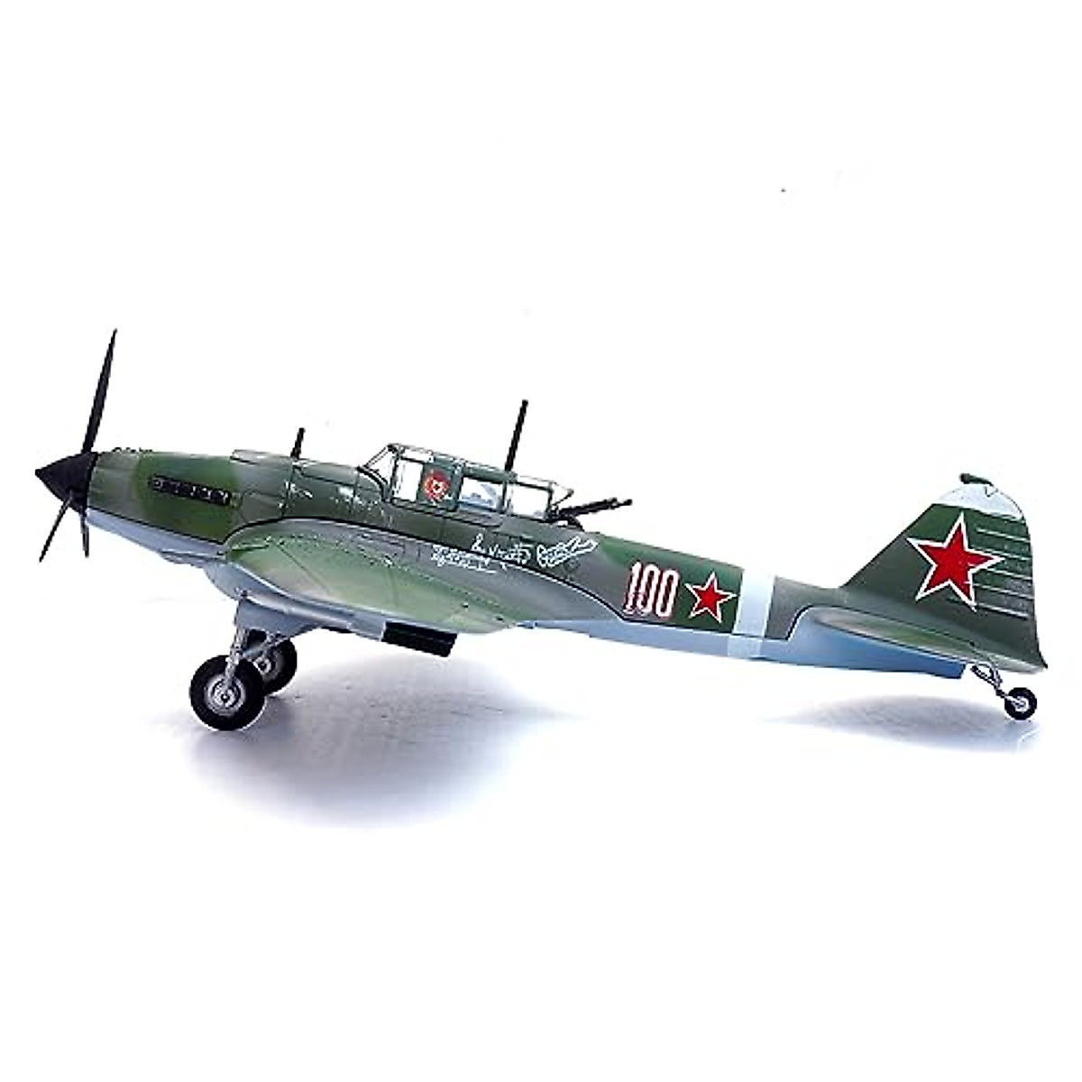 Ilyushin IL-2M3 Sturmovik Aircraft #100 Green Camouflage Piloted by Vasily Emelyanenko Soviet Air Force 1/72 Diecast Model Airplane by Legion LEG-14629LB