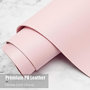 Hsurbtra Desk Pad, 23.6" x 13.8" PU Leather Desk Mat, M Extended Mouse Pad, Waterproof Desk Blotter Protector, Ultra Thin Small Laptop Keyboard Mat, Non-Slip Desk Writing Pad for Office Home, Pink