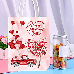 Valentines Day Gnomes Paper Bags  12 Pack Valentine Day Gnomes Gift Bags for Kids Party Valentine Paper Goodie Bags Valentine Cookie Candy Bags with Handles for Valentine Party Decoration Supplies