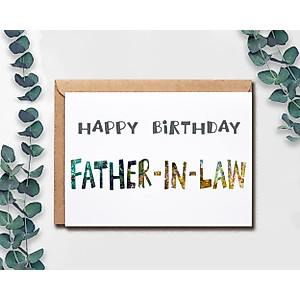 Happy Birthday Father-In-Law - Father-In-Law Birthday Card - Father-In-Law Card - Card For Father-In-Law Modern - Father-In-Law Birthday Card