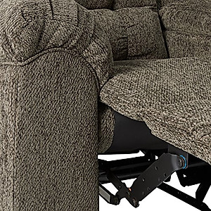 Signature Design by Ashley Acieona Oversized Manual Reclining Loveseat with Center Console & Cup Holders, Dark Gray