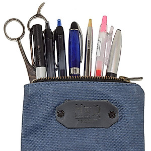 Hide & Drink, Scribbler Pouch Handmade from Waxed Canvas (Blue Mar)