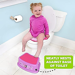 Ginsey Disney Minnie Mouse "Bowtique" Bathroom Step Stool for Kids Using the Toilet and Sink, Pink, 9.75"x5.25"x14.25", (56720)