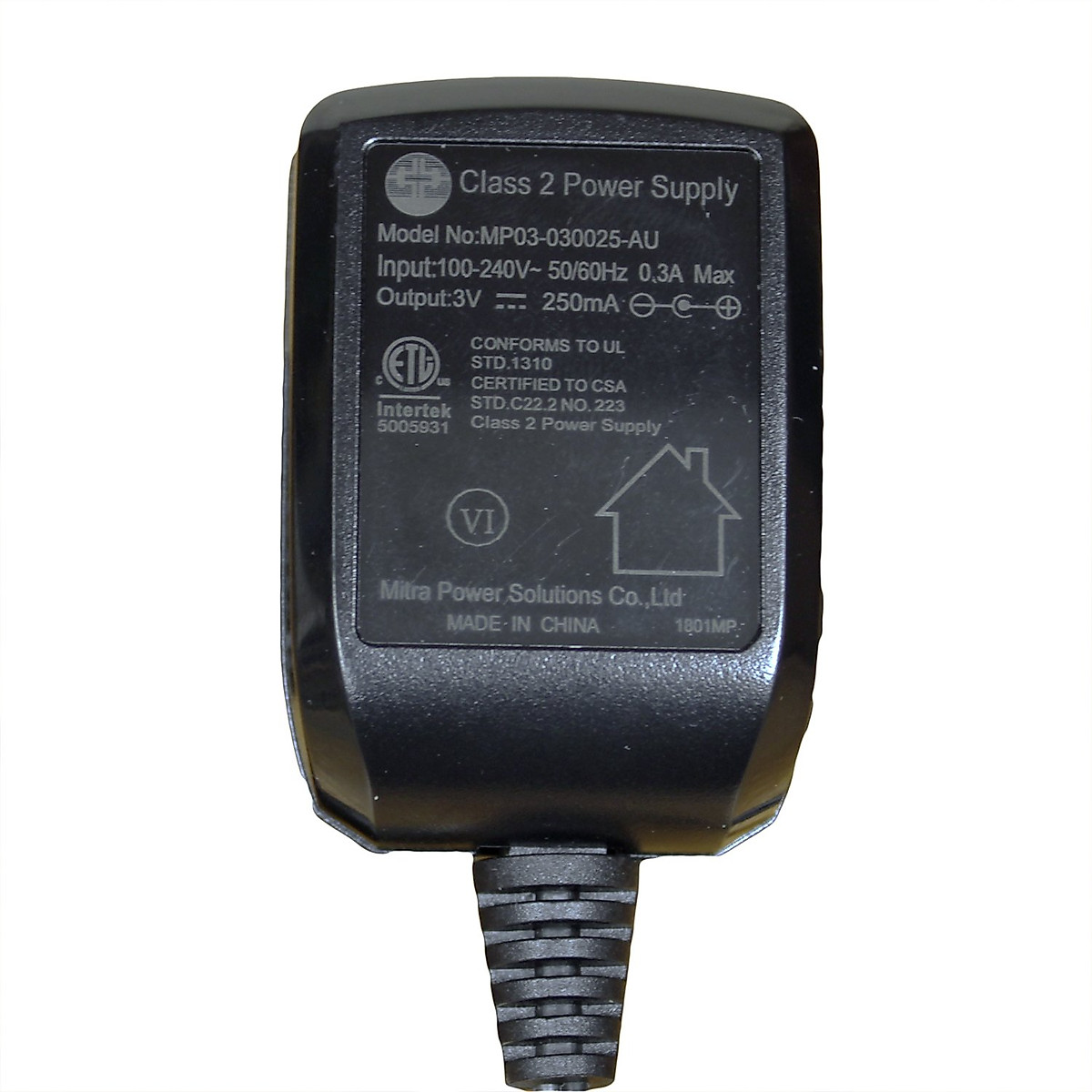 Nature's Mark Premium External Energy Saver Adapter 3v 250mA AC/DC, Plug Tip: 5.5mm x 2.1mm, 7ft (2m) Cord.