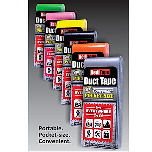 RediTape Travel Size Silver Duct Tape 2-Pack - Pocket Size Flat Thin Mini Roll - for Repairs Outdoors Emergency Crafts - 1.88 inch x 5 Yards per Pack